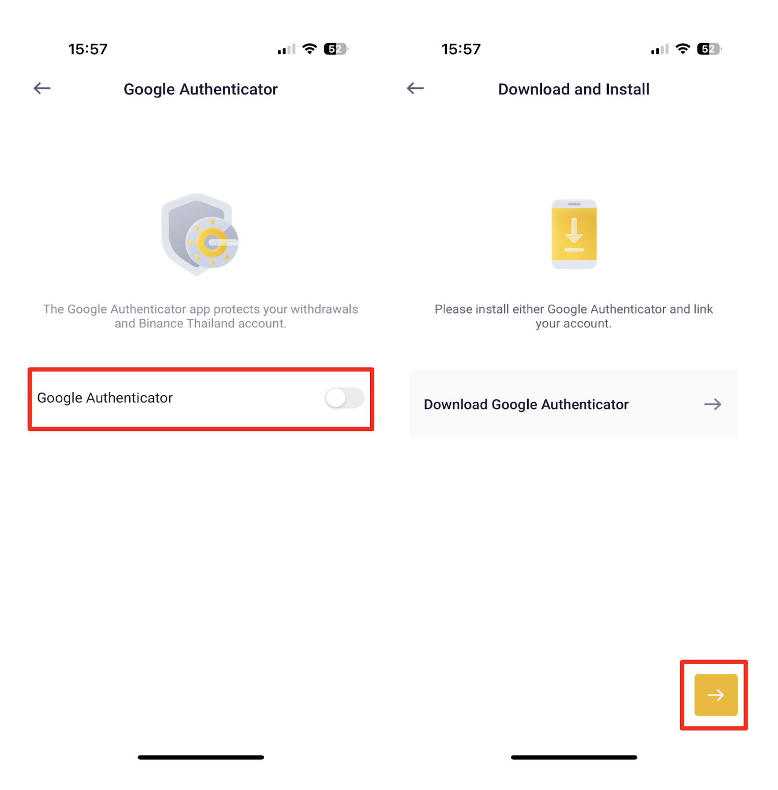 How to Enable Google Authenticator on Binance TH App | Binance TH
