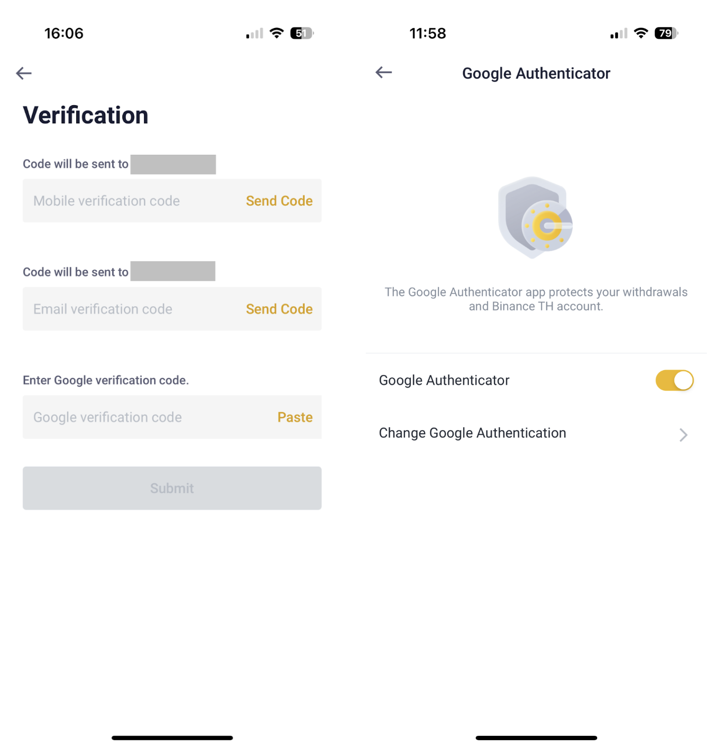 How to Enable Google Authenticator on Binance TH App | Binance TH