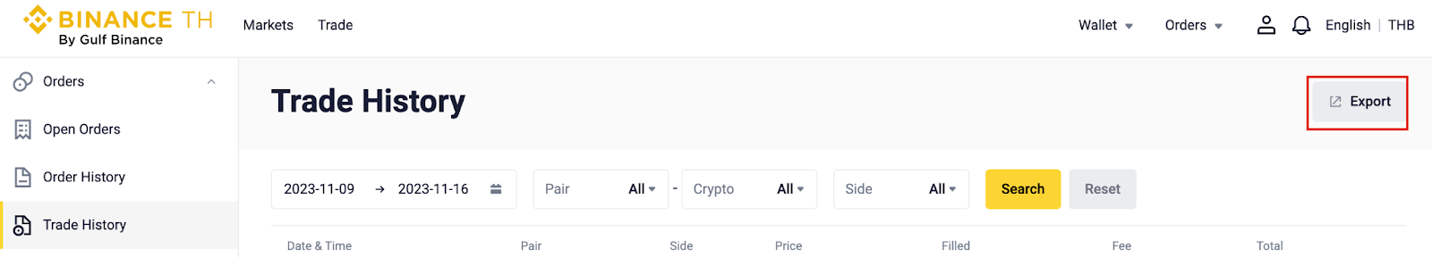 How to Download Trading Transaction History Statement | Binance TH