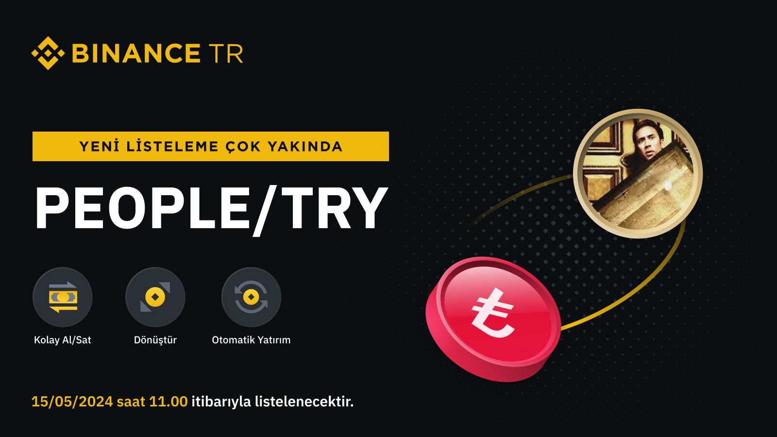 Binance TR, PEOPLE'ı TRY İşlem Çiftinde Listeleyecek
