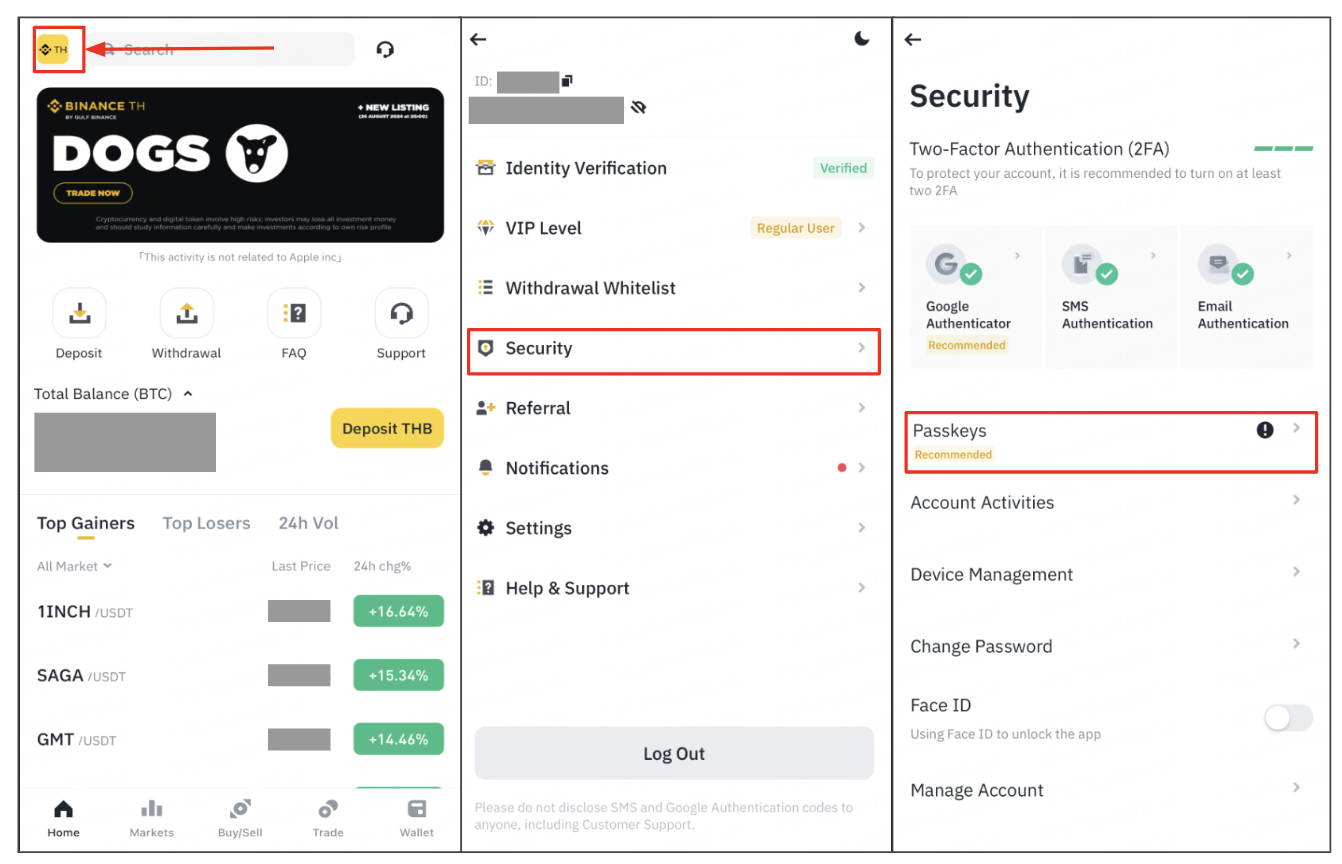 How to Create a Passkey for Binance TH Account | Binance TH