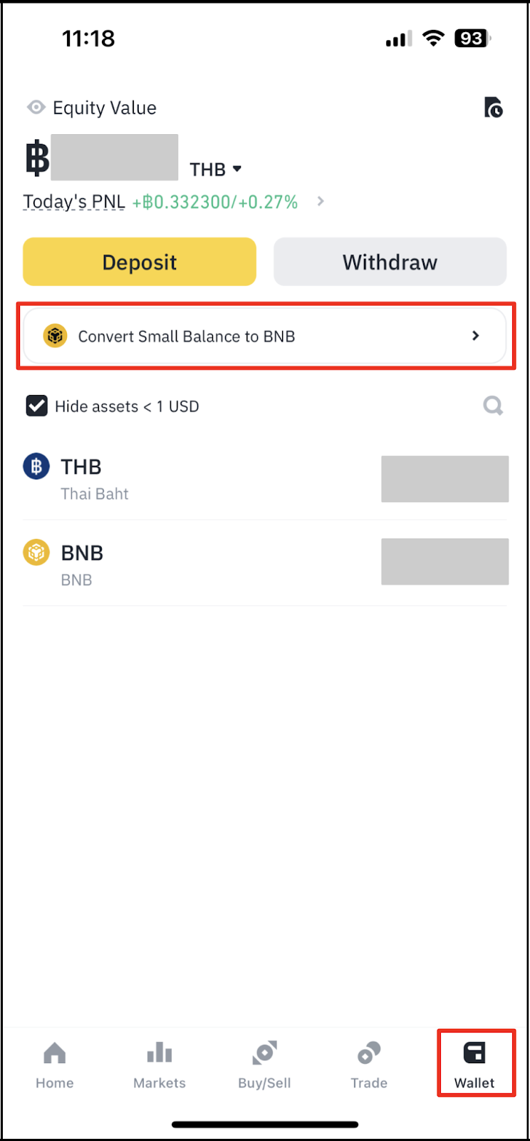 How-To use small convert on Binance TH | Binance TH