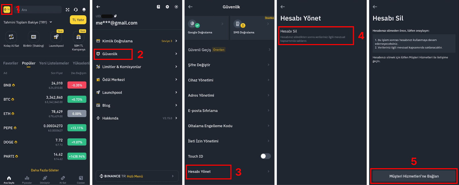 Binance TR Hesabını Devre Dışı Bırakma